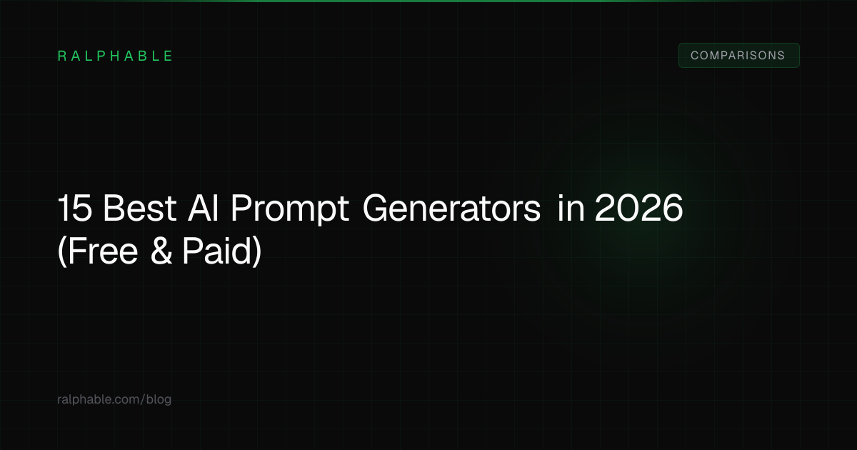 15 Best AI Prompt Generators in 2026 (Free & Paid) | Ralphable Blog